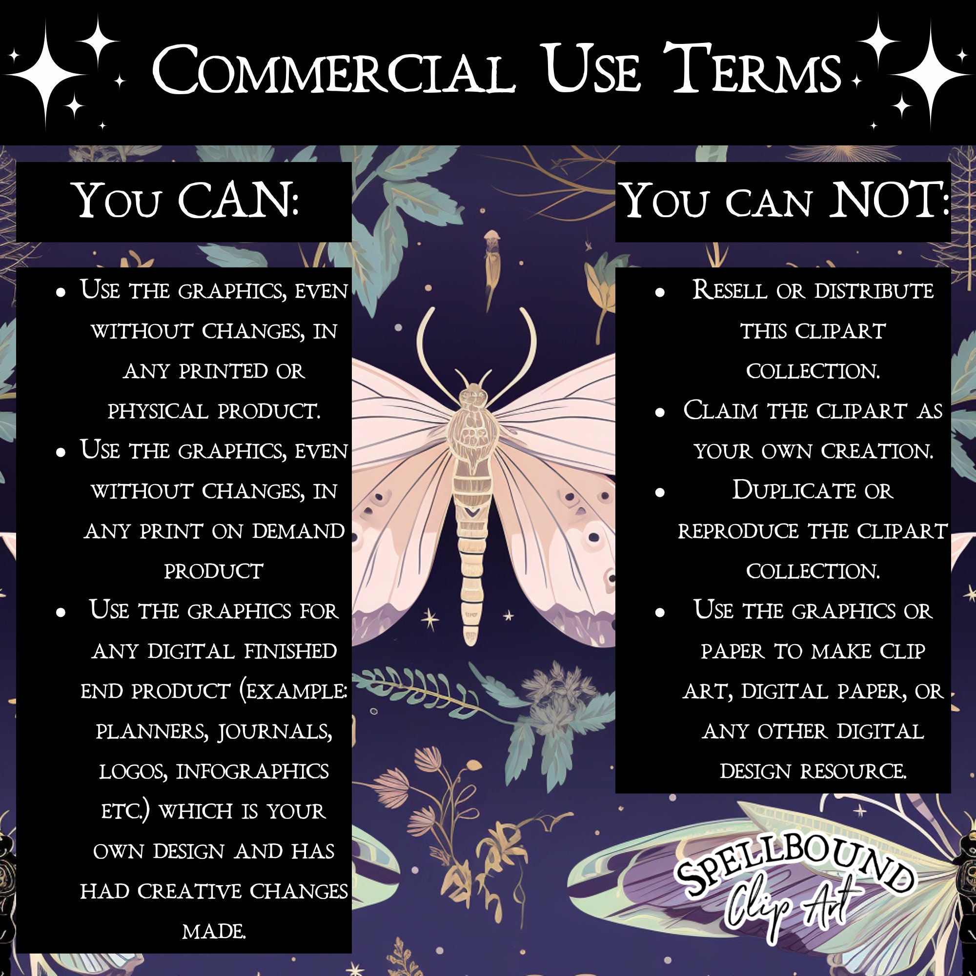 Purple and Blue Moths Seamless Digital Papers, Commercial Use, Instant ...