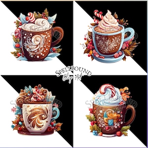 Hot Cocoa Digital Clipart, Commercial Use, Instant Download, Christmas ...