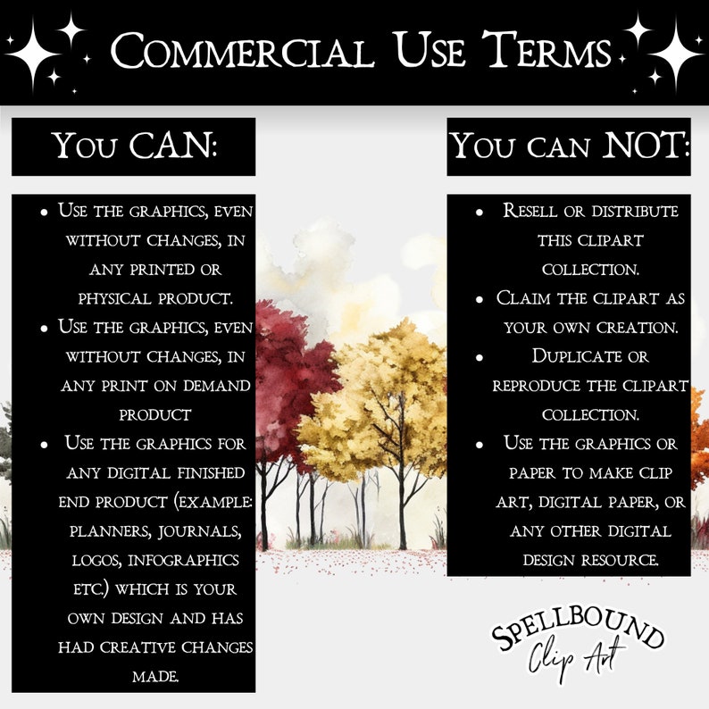 Watercolor Treelines Digital Clipart, Commercial Use, Instant Download ...