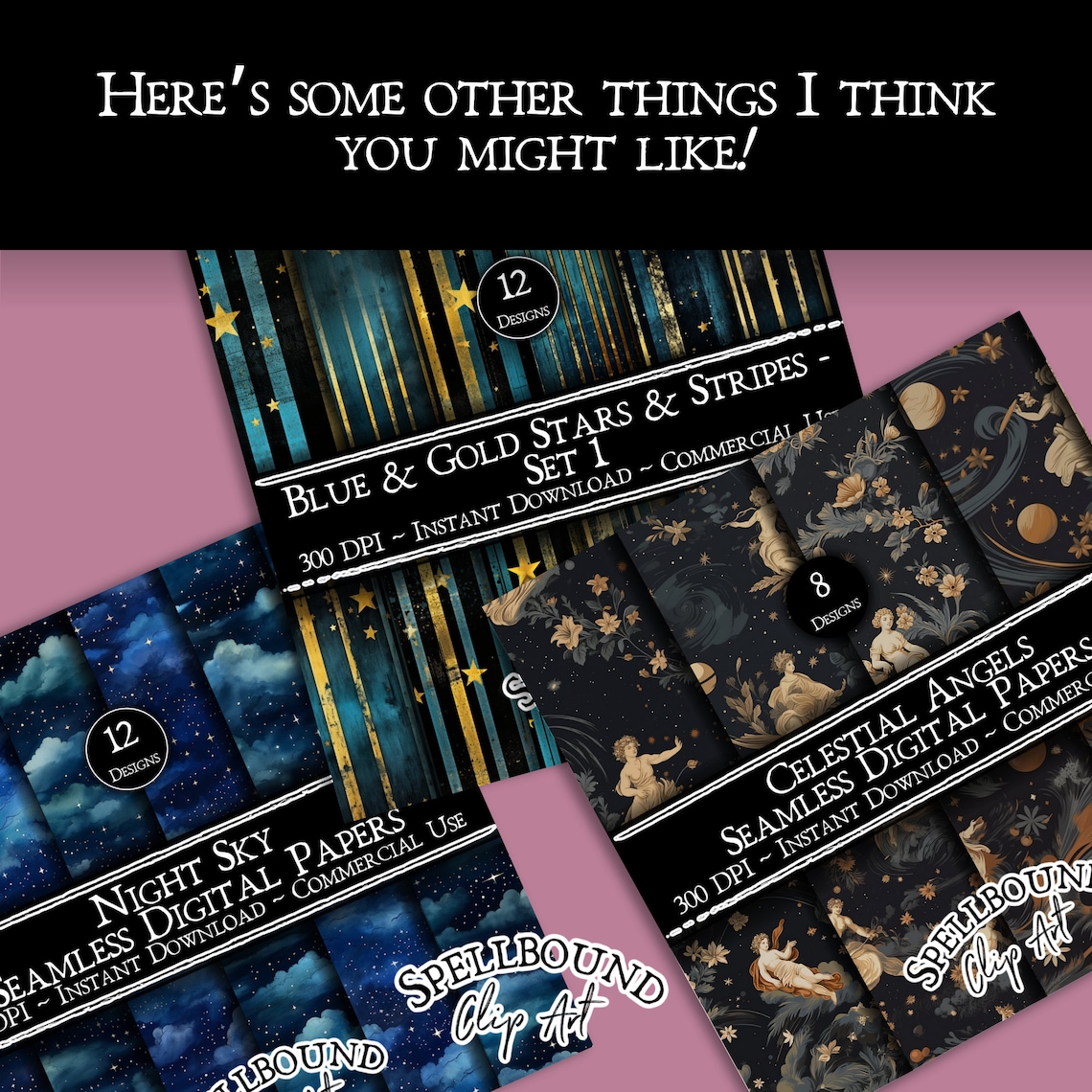 Celestial Frames Digital Clipart, Commercial Use, Instant Download ...