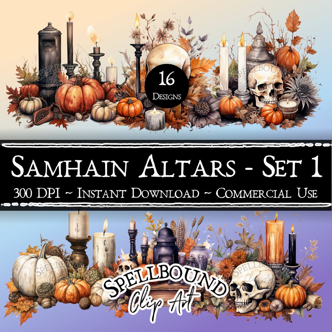 Samhain Altars Digital Clipart, Commercial Use, Instant Download, Halloween Clip Art, Fall ...
