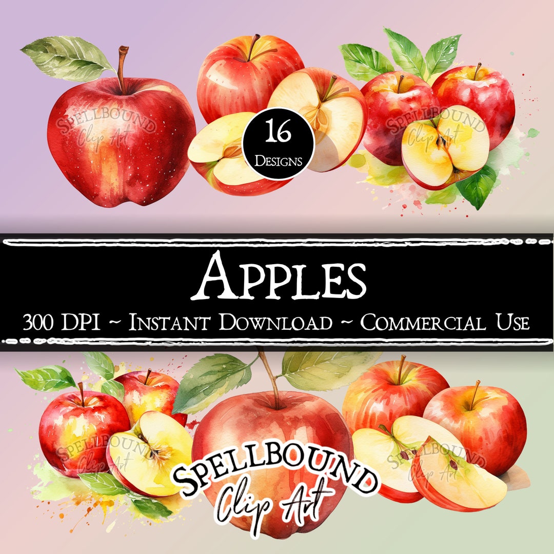 Apple Digital Clipart, Commercial Use, Instant Download, Food Clip Art ...