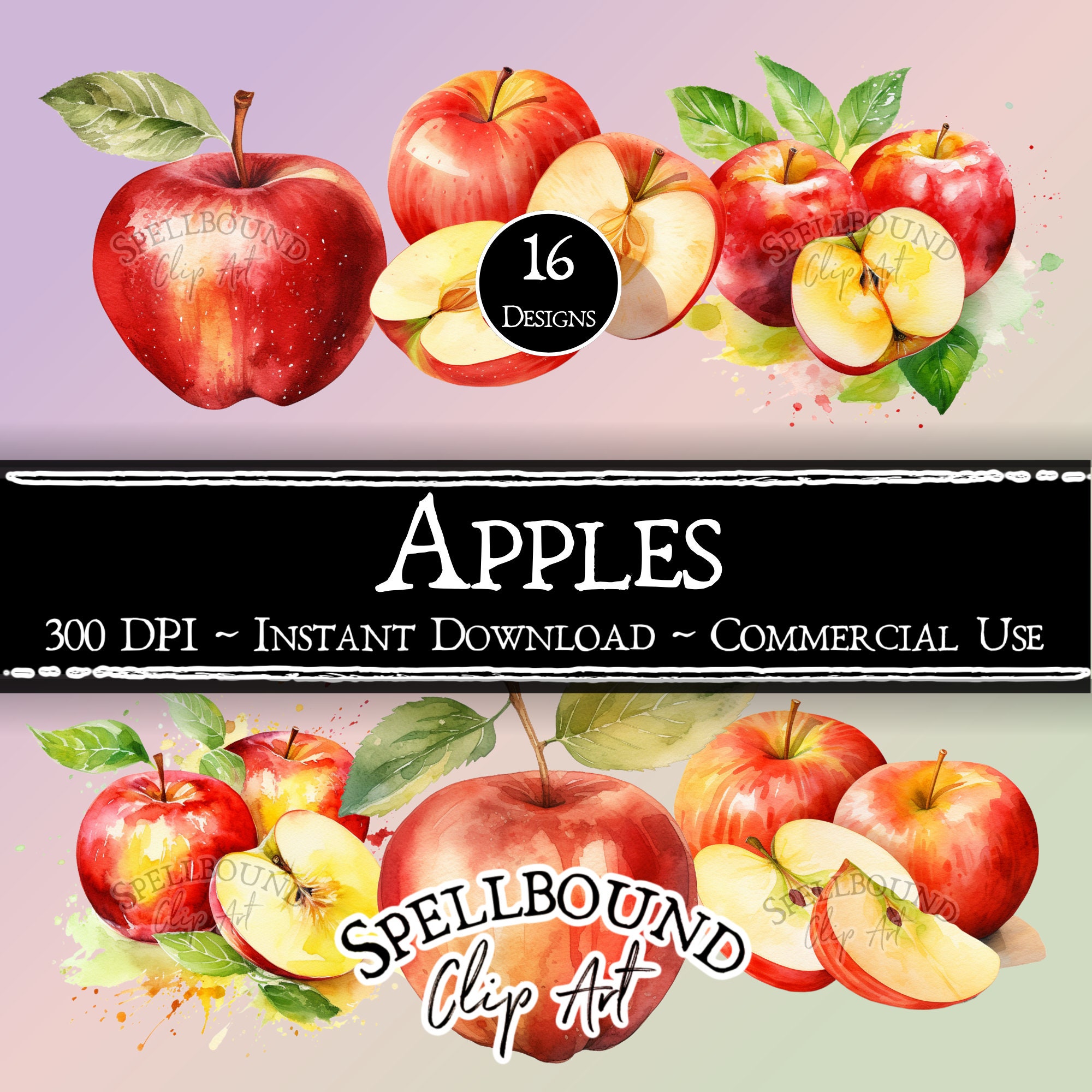 Apple Digital Clipart, Commercial Use, Instant Download, Food Clip Art ...