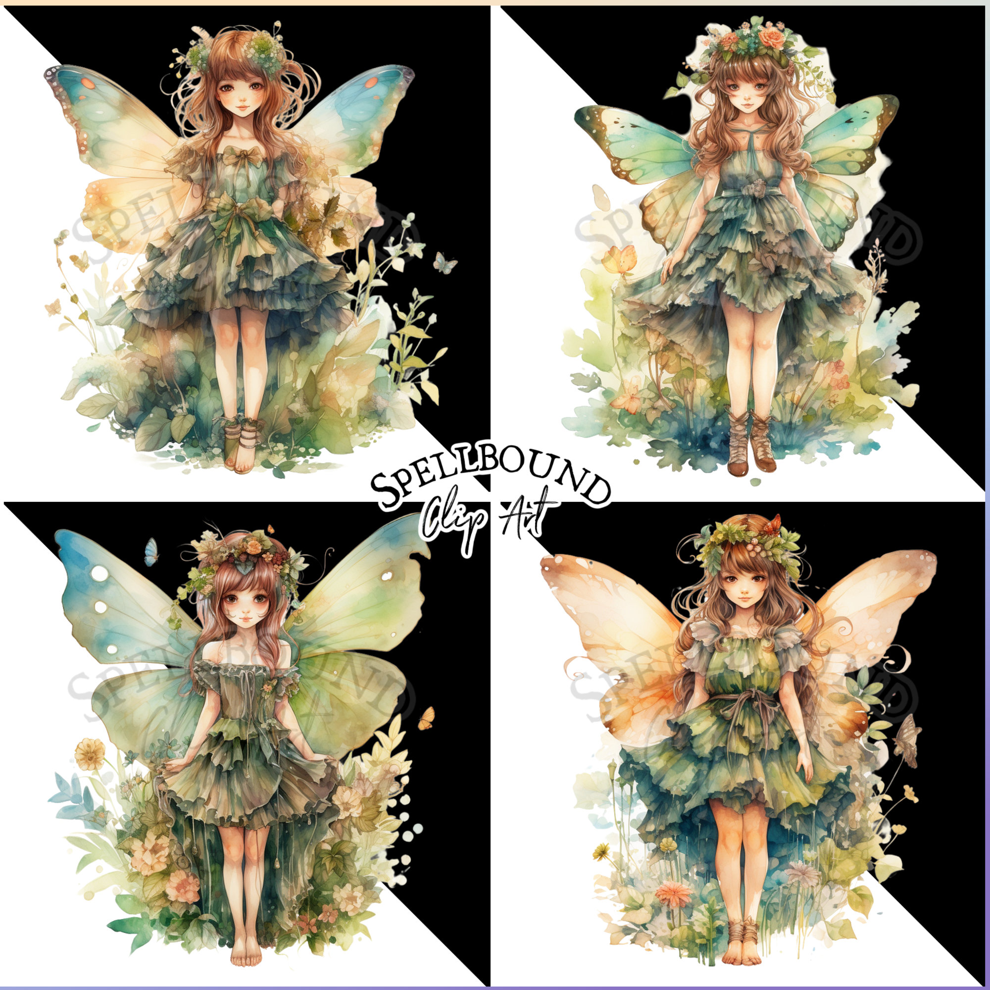 Woodland Fairies Digital Clipart, Commercial Use, Instant Download ...