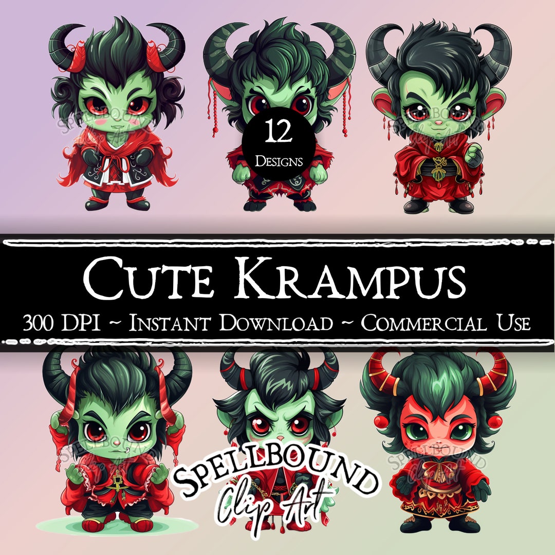 Cute Krampus Digital Clipart, Commercial Use, Instant Download ...
