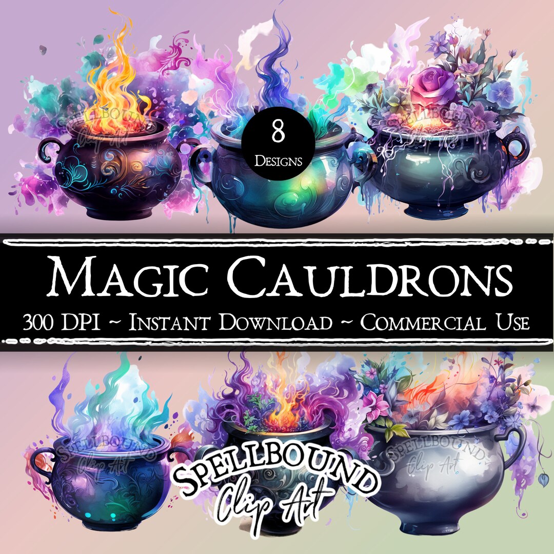 Magic Witch Cauldrons Digital Clipart, Commercial Use, Instant Download ...