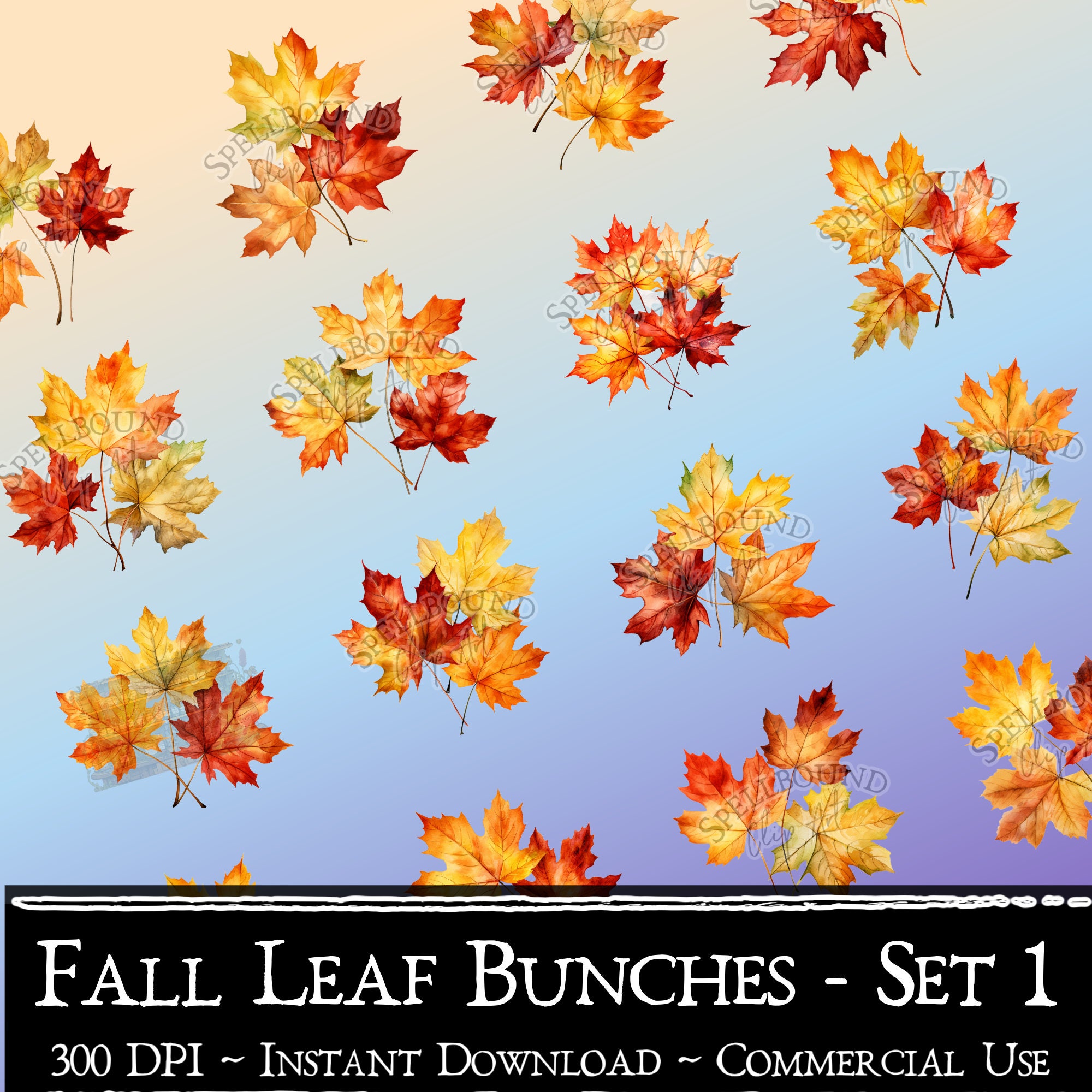 Fall Leaves Digital Clipart, Commercial Use, Instant Download, Fall ...