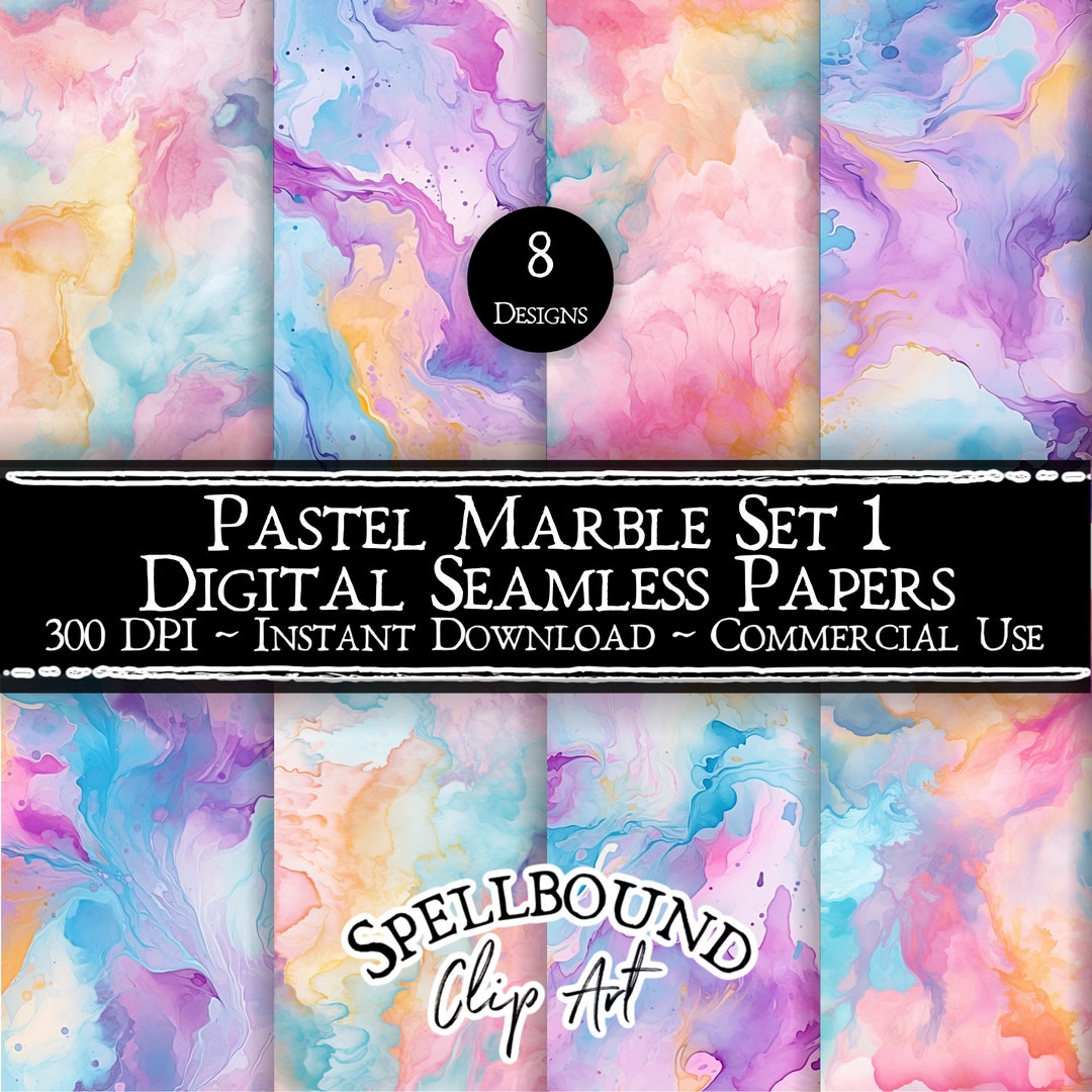 Pastel Marble Seamless Digital Papers, Commercial Use, Instant Download ...
