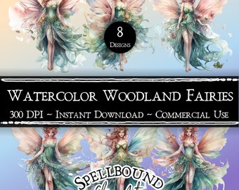 15 Woodland Fairies Clip Art, Transparent PNG, Commercial Use, Fairies ...