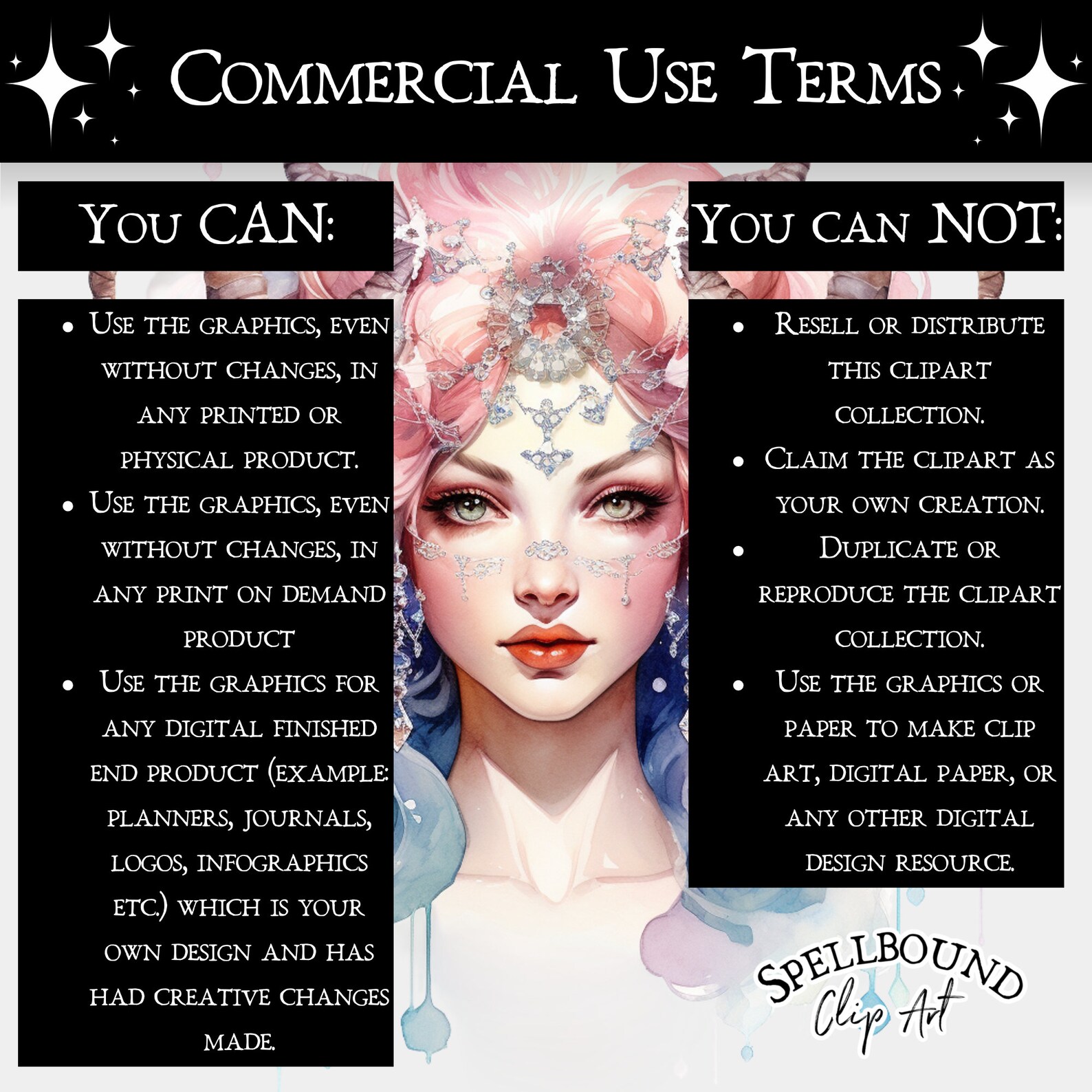 Watercolor Aries Goddess Digital Clipart, Commercial Use, Instant ...