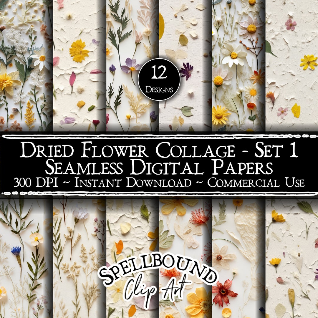 Handpressed Paper Seamless Digital Papers, Commercial Use, Instant ...