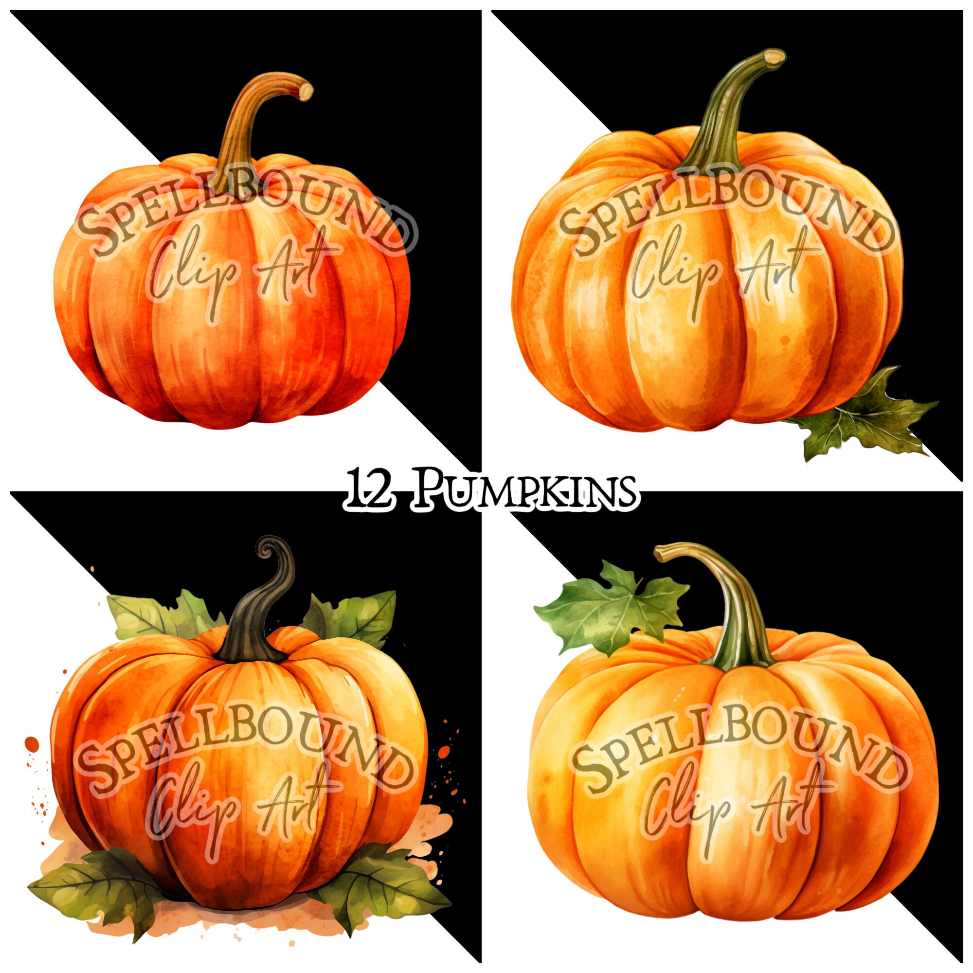 Pumpkin Digital Clipart for Commercial Use - Etsy