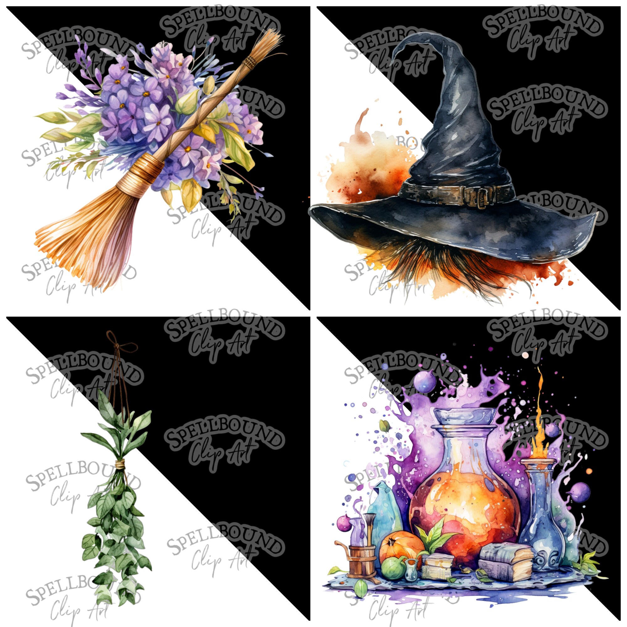 Witchcraft Digital Clipart Commercial Use Instant Download - Etsy
