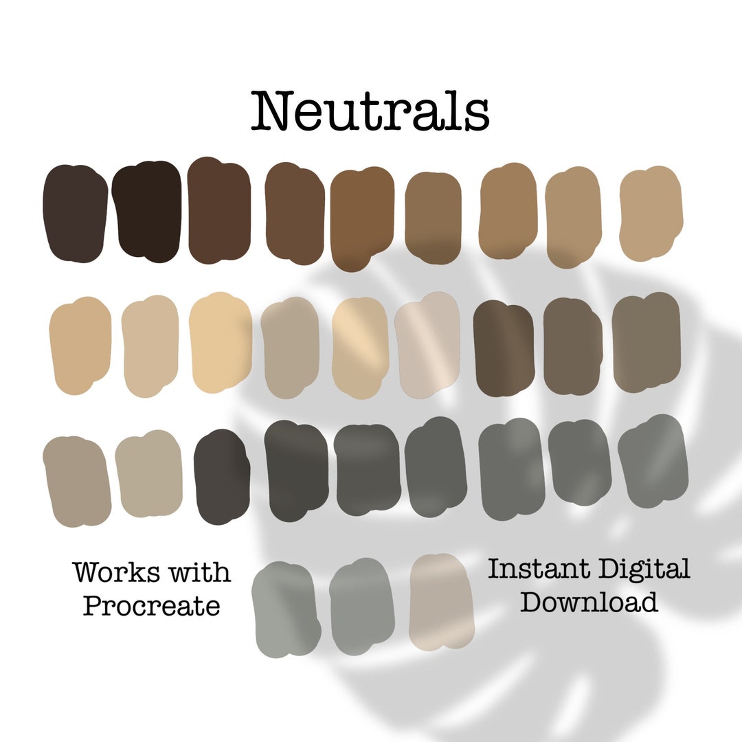 Procreate Color Palette, Neutral, Neutral Colors, Color Swatches, iPad ...