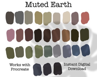 Procreate Color Palette Earth Tones Color Swatches Ipad | Etsy