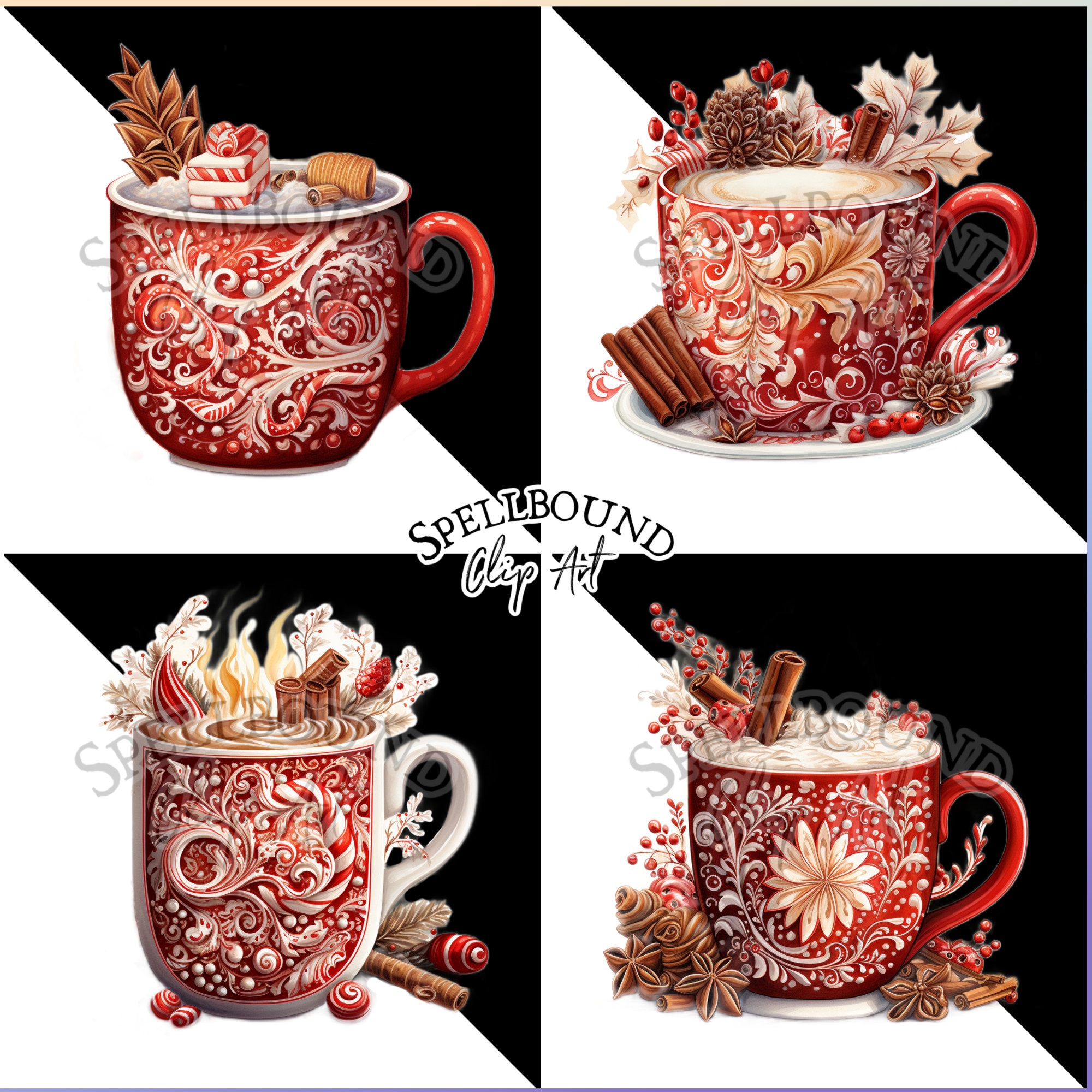 Hot Cocoa Digital Clipart for Commercial Use - Etsy