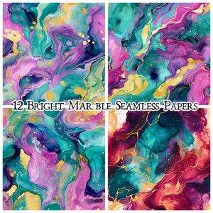 Bright Colorful Marble Seamless Digital Papers, Commercial Use, Instant ...