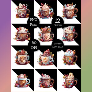 Hot Cocoa Digital Clipart, Commercial Use, Instant Download, Christmas ...