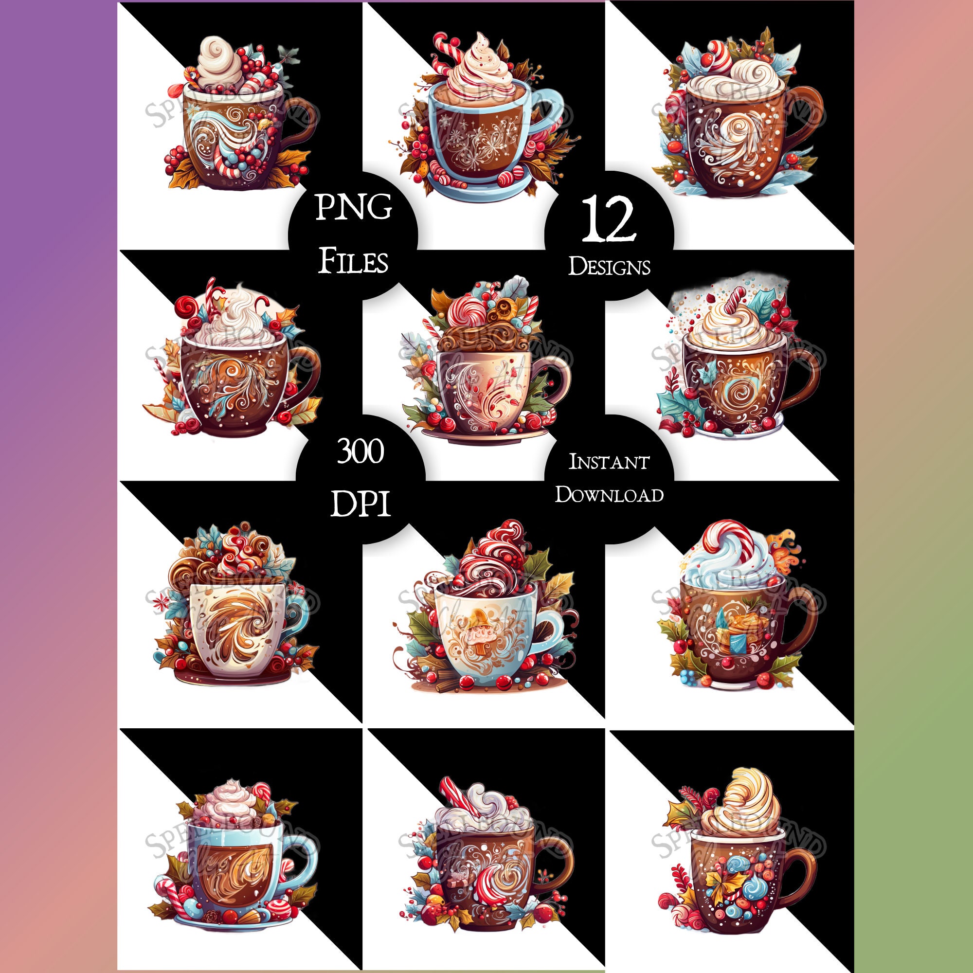Hot Cocoa Digital Clipart Commercial Use Instant Download - Etsy