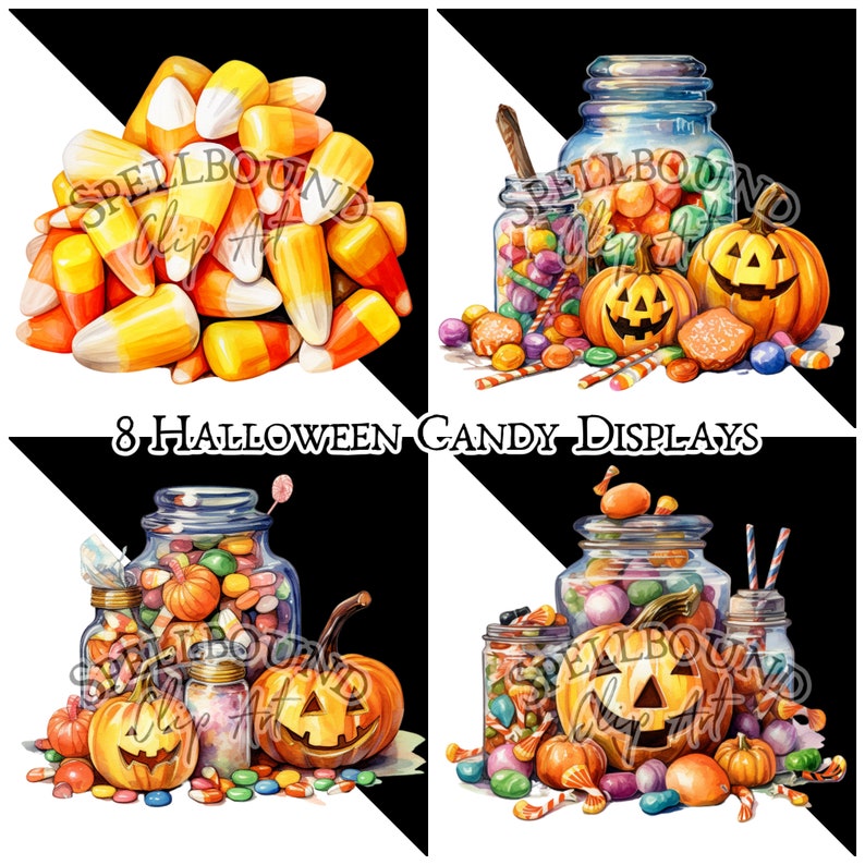 Halloween Candy Clipart Commercial Use Instant Download - Etsy
