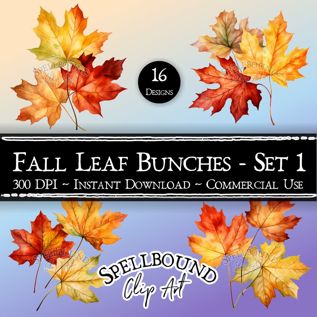 Fall Leaves Digital Clipart, Commercial Use, Instant Download, Fall ...