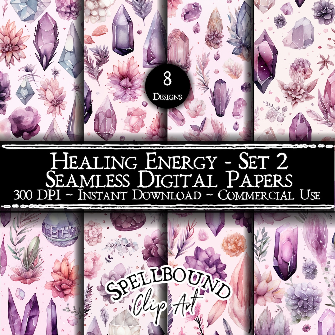 Healing Energy Seamless Digital Papers, Commercial Use, Instant ...