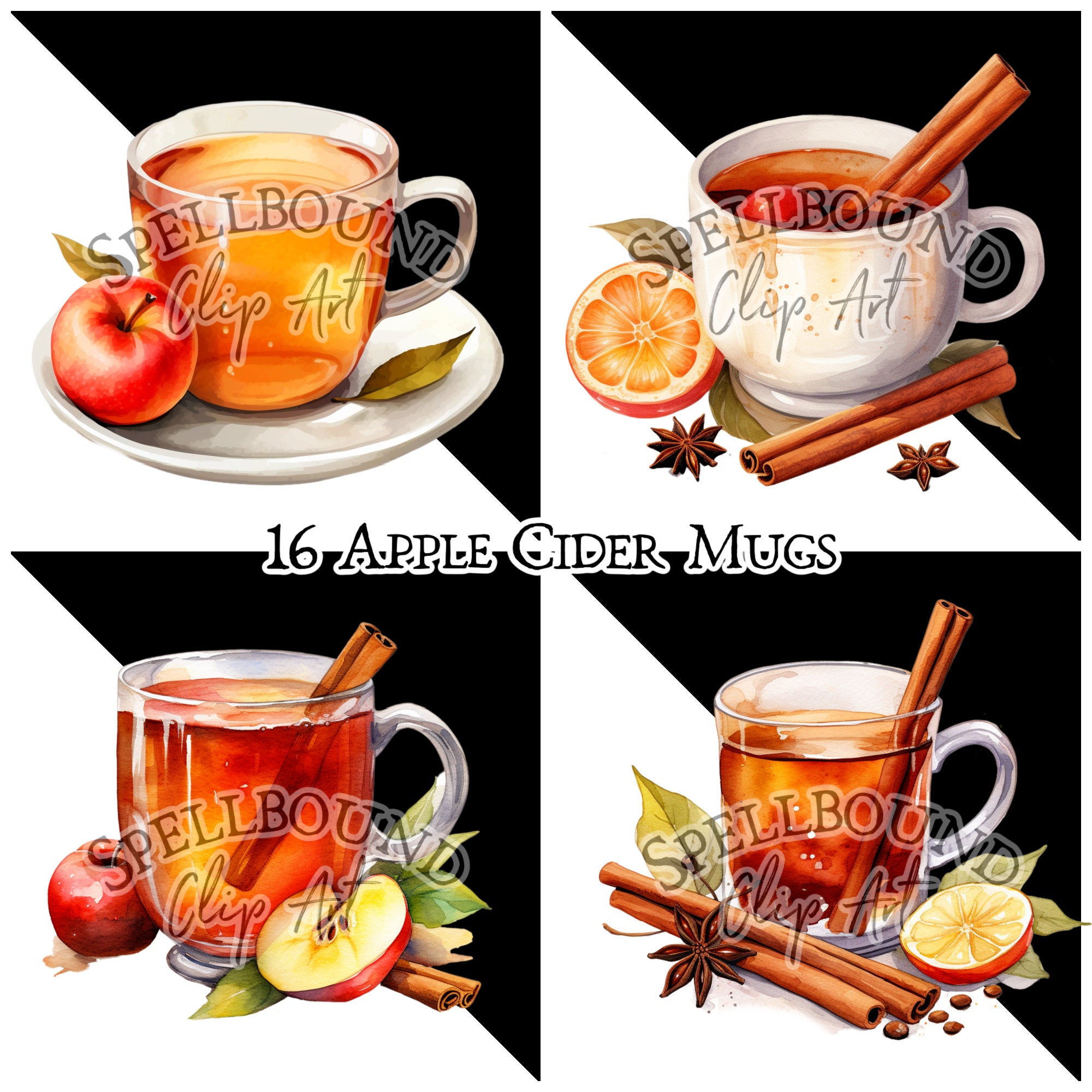 Apple Cider Digital Clipart Commercial Use Instant Download - Etsy