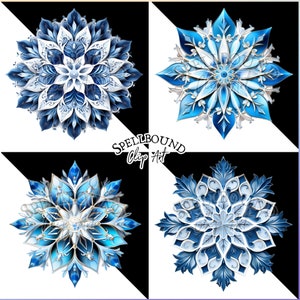 Snowflakes Digital Clipart, Commercial Use, Instant Download, Winter ...