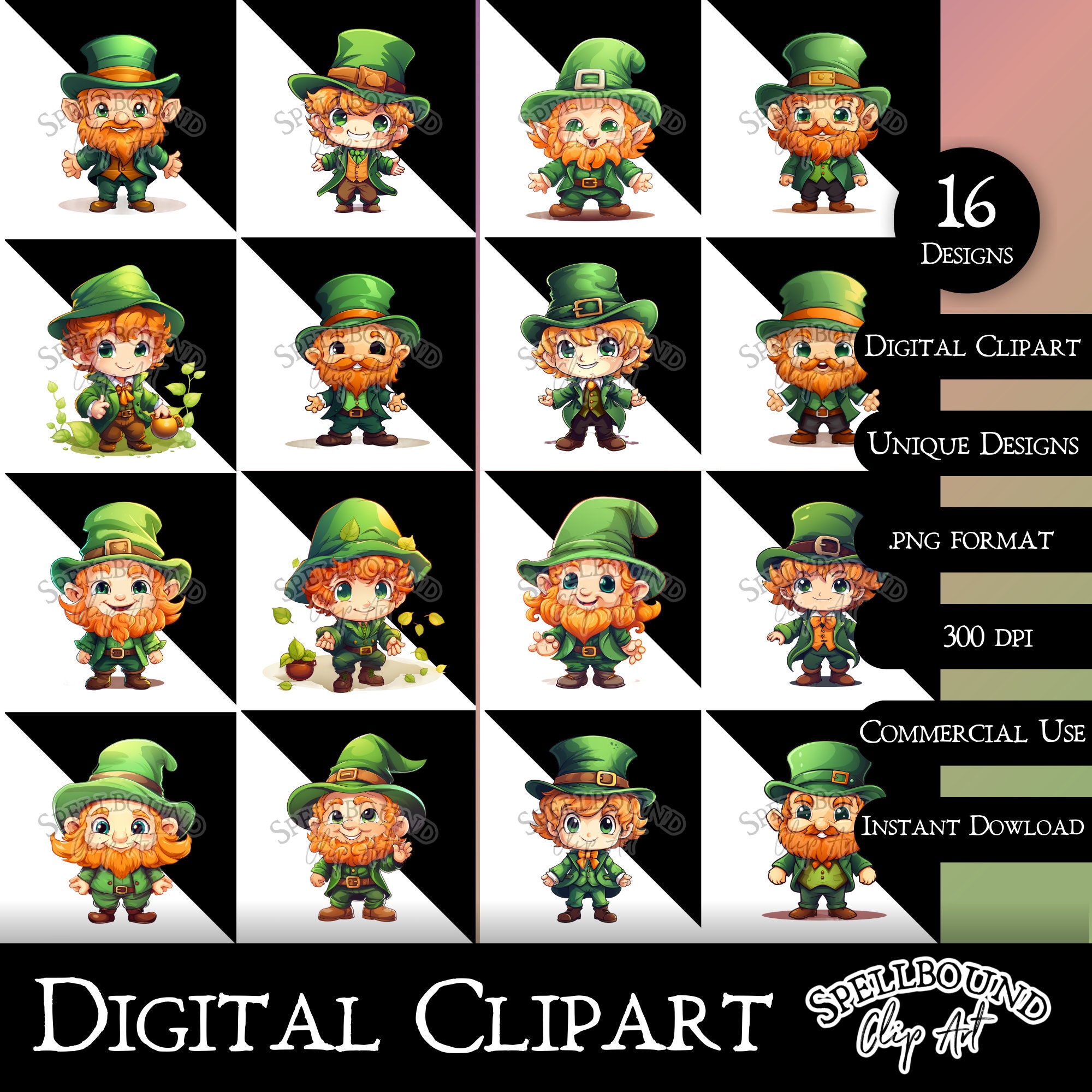 Leprechauns Digital Clipart, Commercial Use, Instant Download, St ...