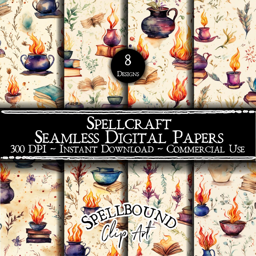Spellcraft Seamless Digital Papers, Commercial Use, Instant Download ...