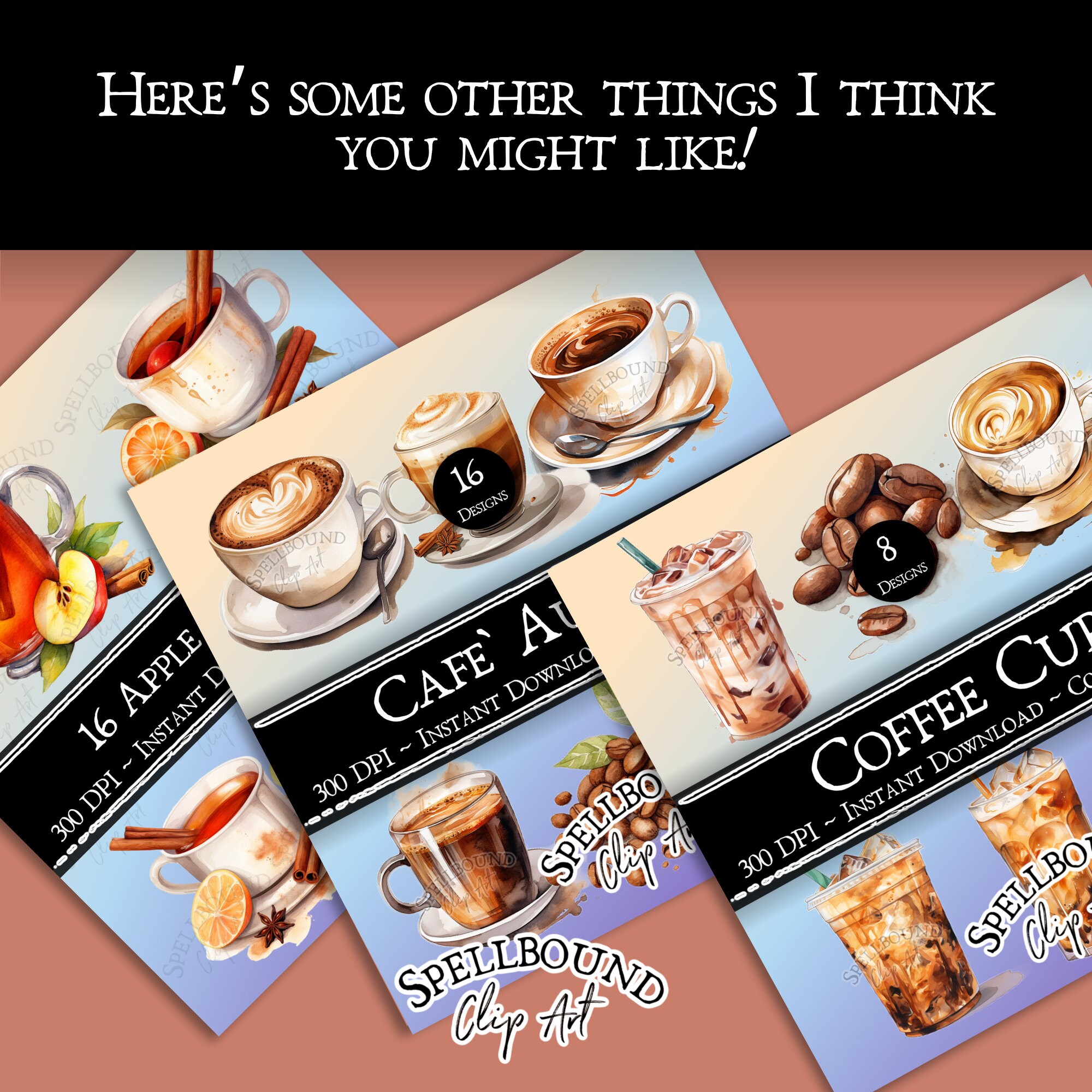 Coffee Digital Clipart, Commercial Use, Instant Download, Cappuccino ...