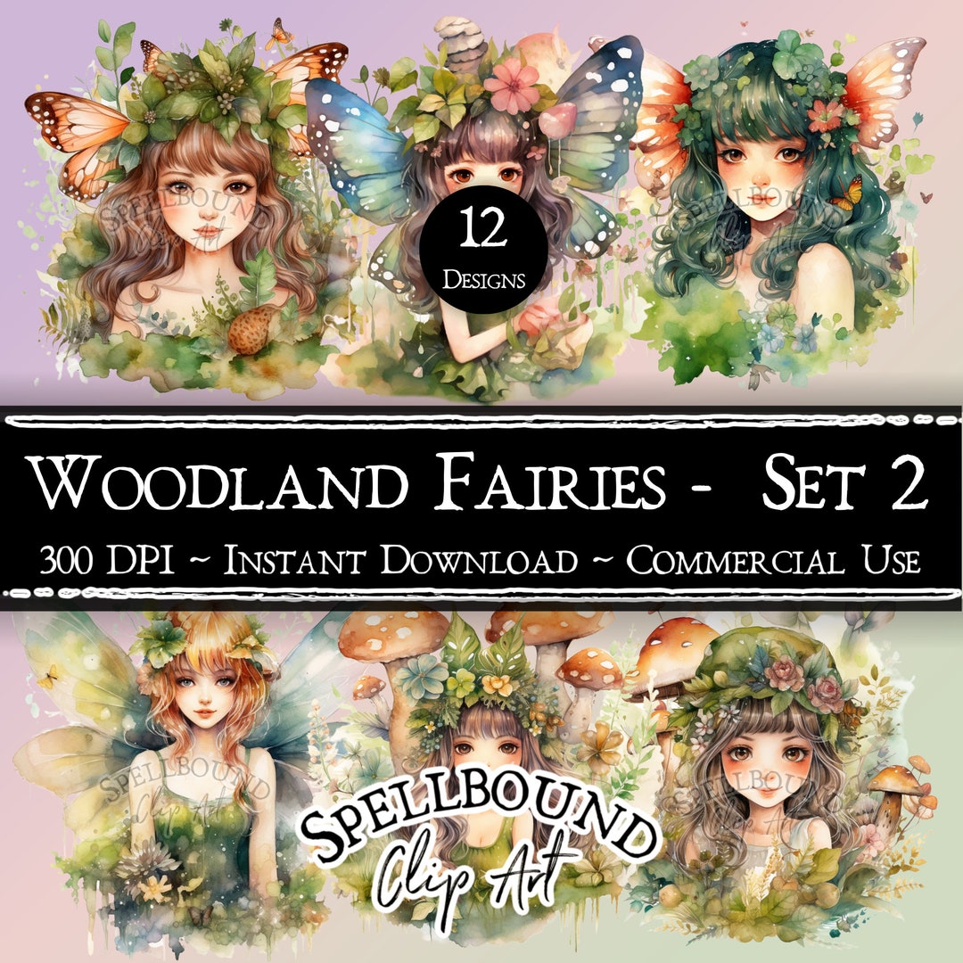 Woodland Fairies Digital Clipart, Commercial Use, Instant Download ...