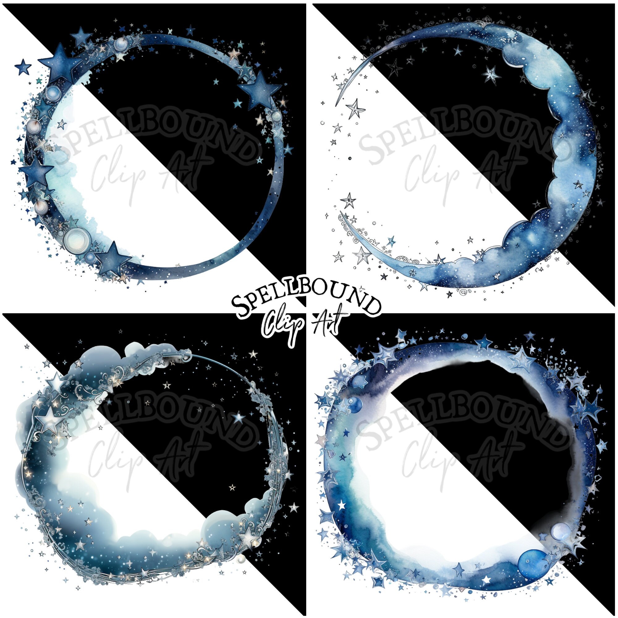 Celestial Frames Digital Clipart, Commercial Use, Instant Download ...