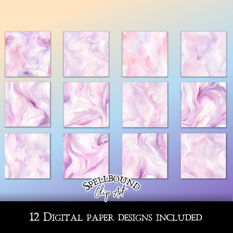 Purple and Pink Marble Seamless Digital Papers, Commercial Use, Instant ...