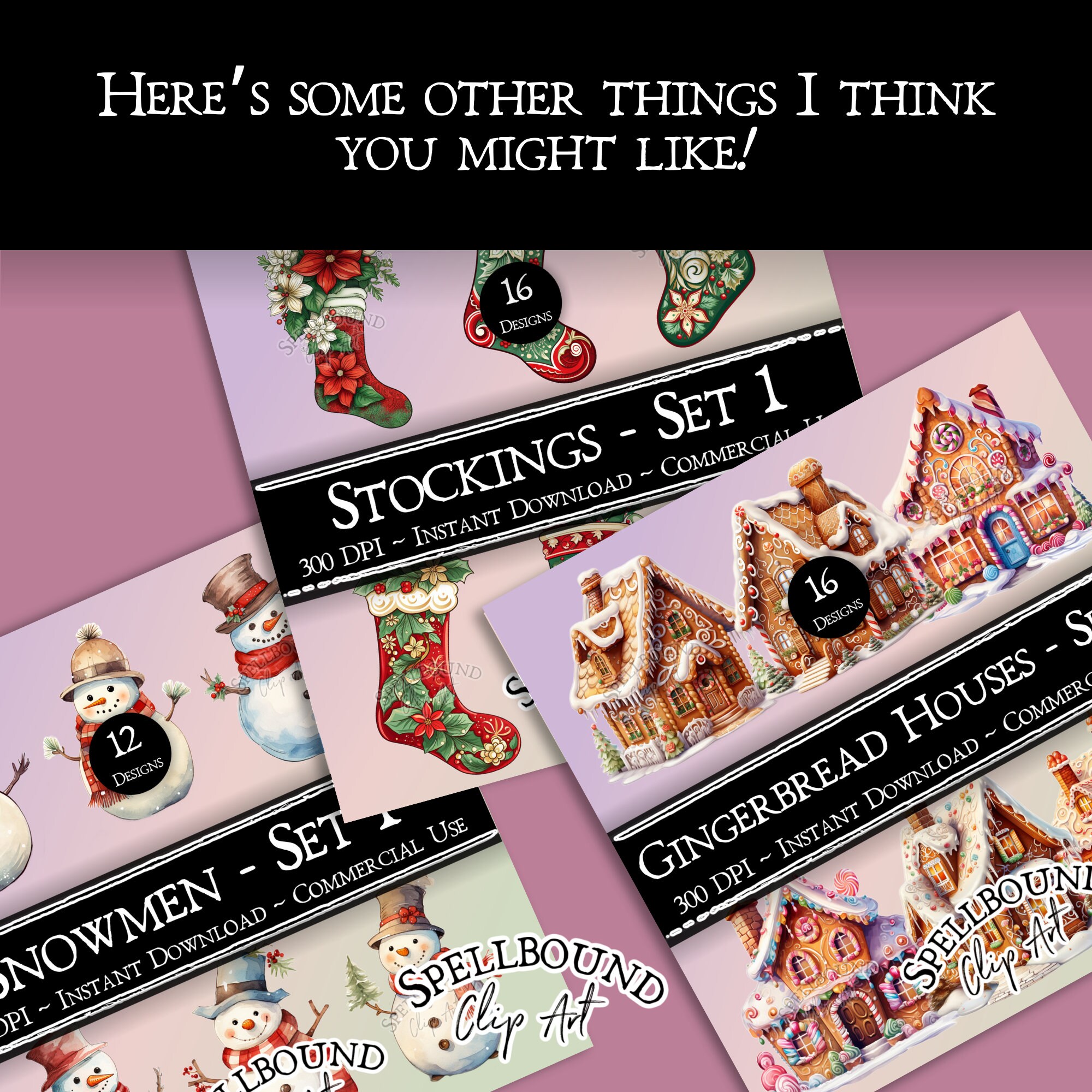 Santa Hats Digital Clipart, Commercial Use, Instant Download, Winter ...