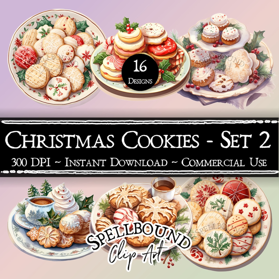 Christmas Cookies Digital Clipart, Commercial Use, Instant Download ...