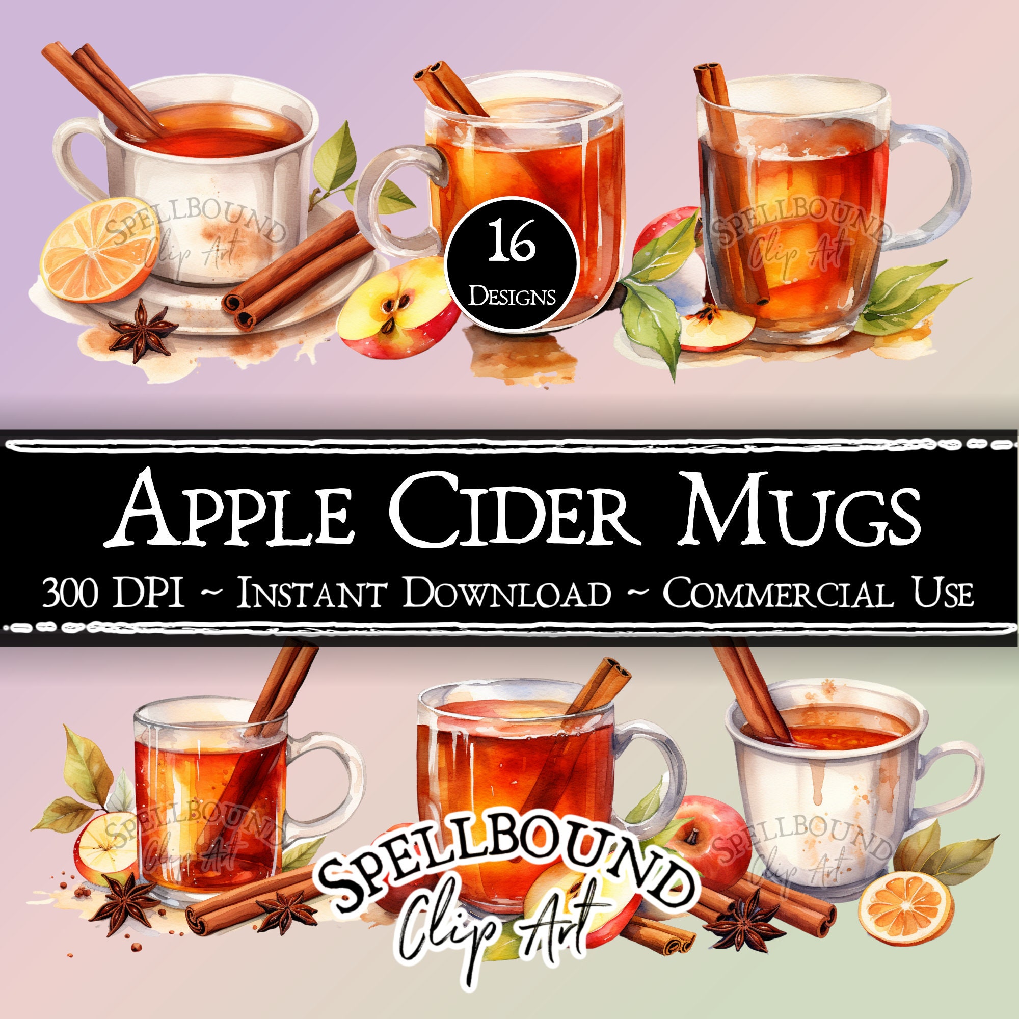 Apple Cider Digital Clipart, Commercial Use, Instant Download, Apple ...