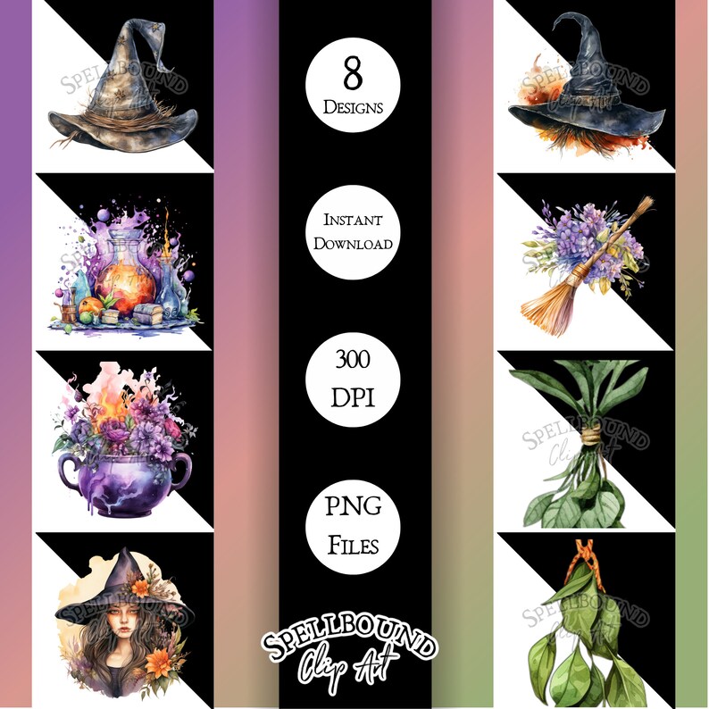 Witchcraft Digital Clipart, Commercial Use, Instant Download, Forest ...