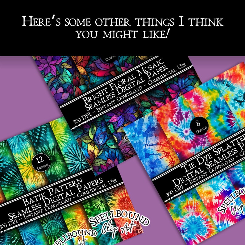 Rainbow Batik Seamless Digital Papers, Commercial Use, Instant Download ...