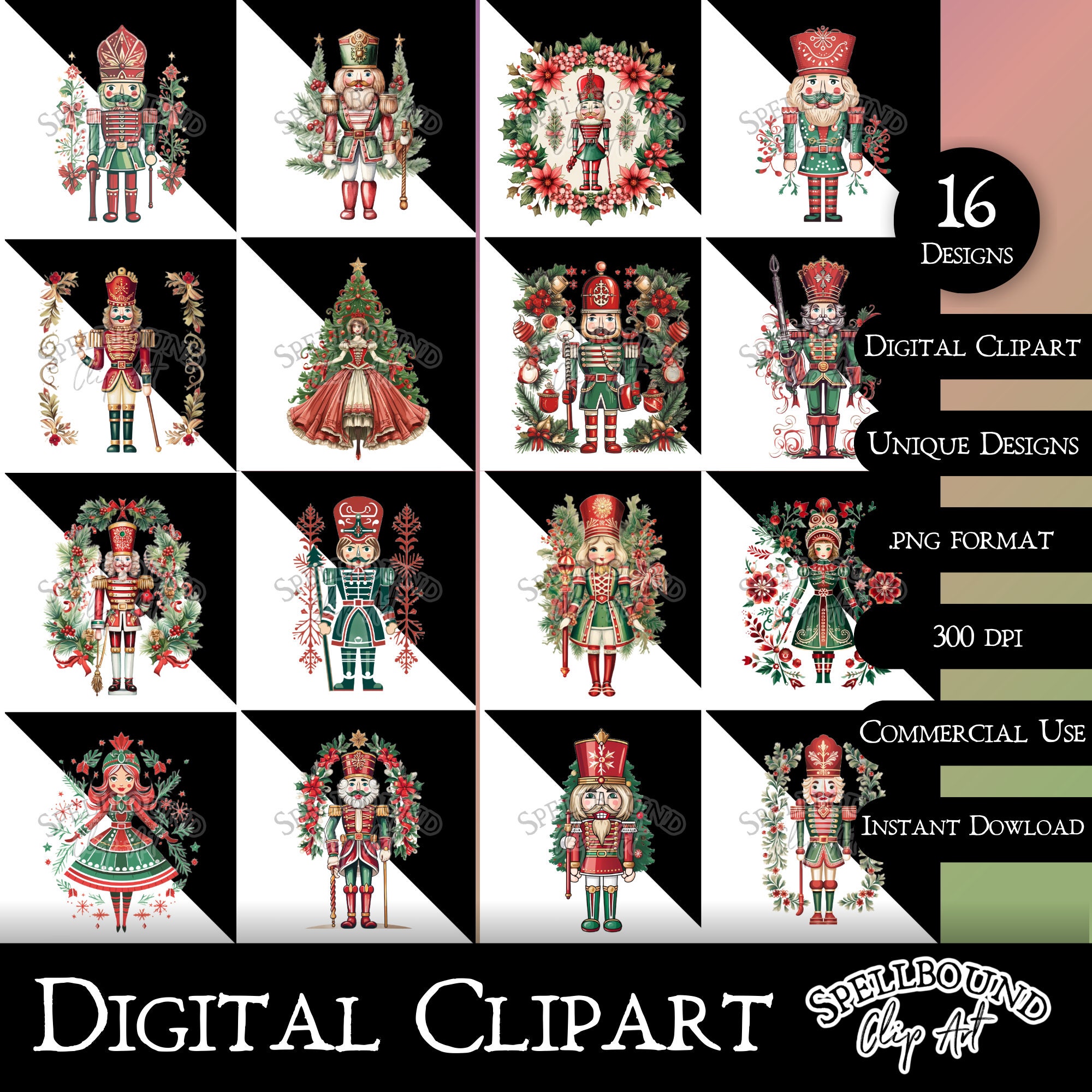 Christmas Nutcrackers Digital Clipart, Commercial Use, Instant Download ...