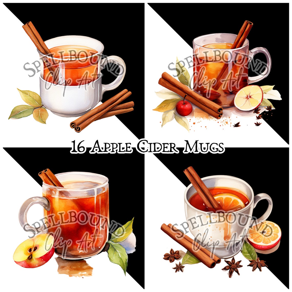 Apple Cider Digital Clipart Commercial Use Instant Download - Etsy