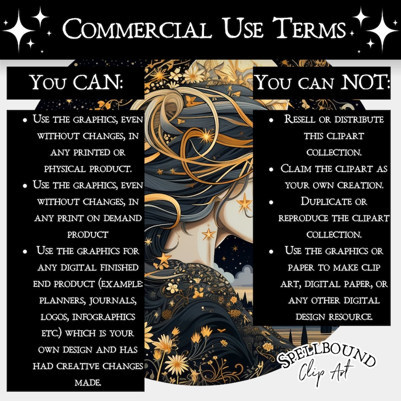Moon Goddess Digital Clipart, Commercial Use, Instant Download, Blue ...