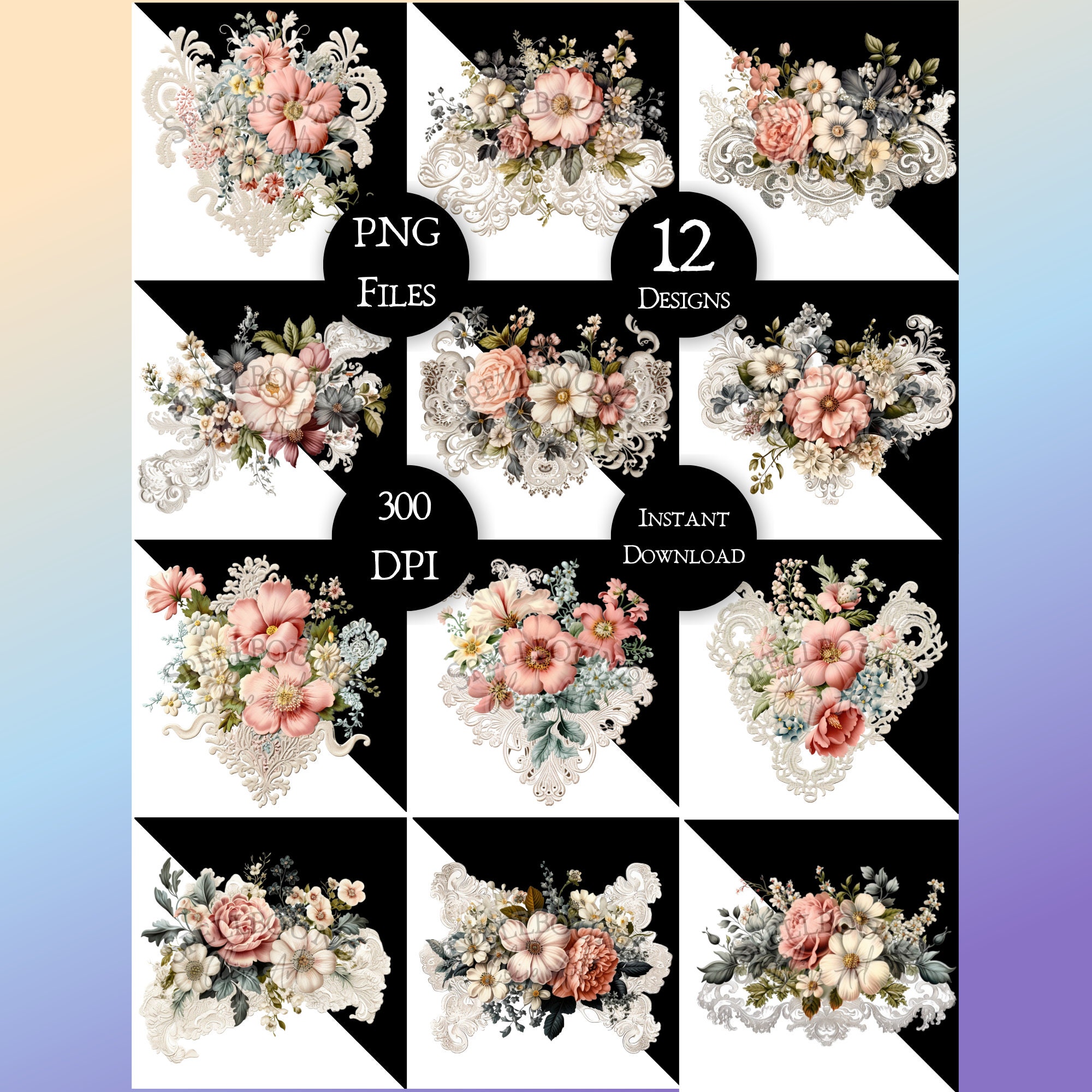 Vintage Ephemera Digital Clipart, Commercial Use, Instant Download ...