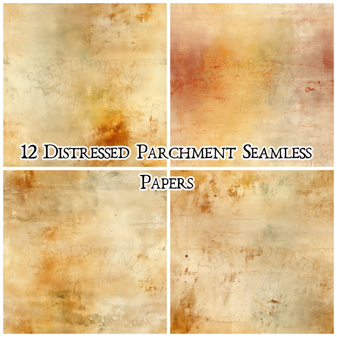 Distressed Parchment Seamless Digital Papers, Commercial Use, Instant ...
