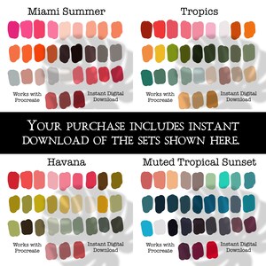 Procreate Color Palette Bundle, Summer, Bright, Tropical, Color ...