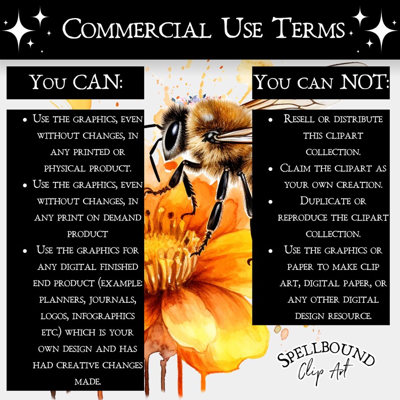 Honey Bees Digital Clipart, Commercial Use, Instant Download, Bee Clip ...