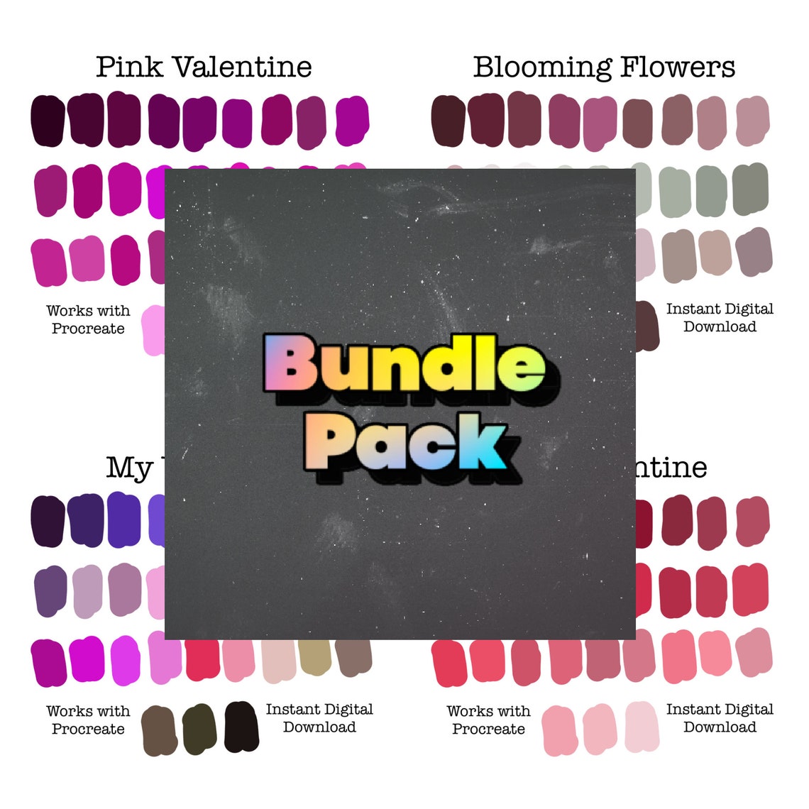 Procreate Color Palette Bundle Valentines Colors Reds | Etsy