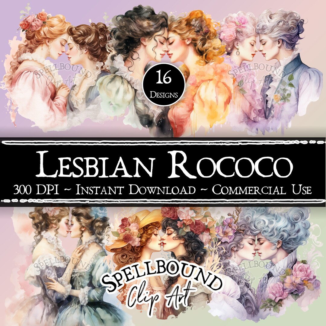 Lesbian Rococo Digital Clipart, Commercial Use, Instant Download, Gay ...