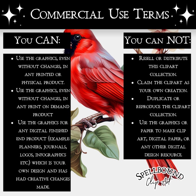 Cardinals Digital Clipart, Commercial Use, Instant Download, Bird Clip ...