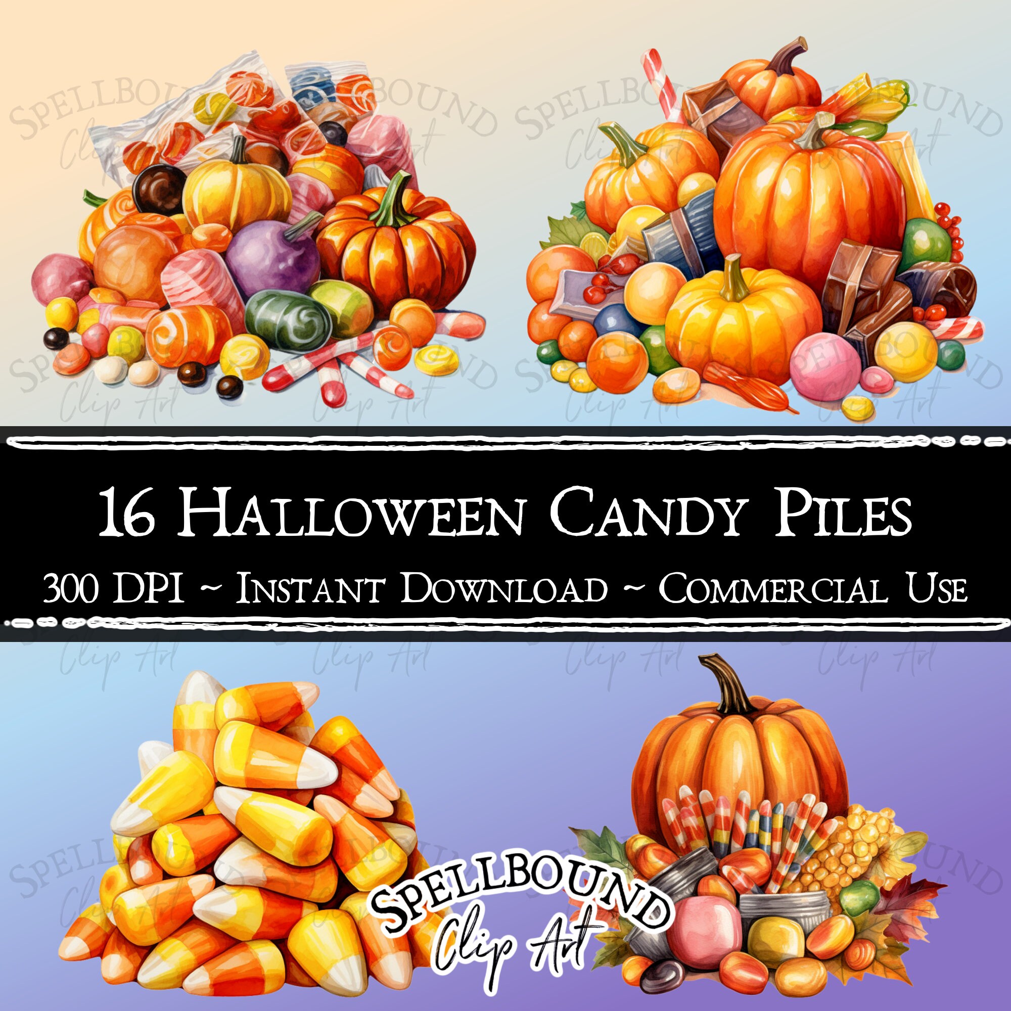Halloween Candy Clipart, Commercial Use, Instant Download, Food Clip ...